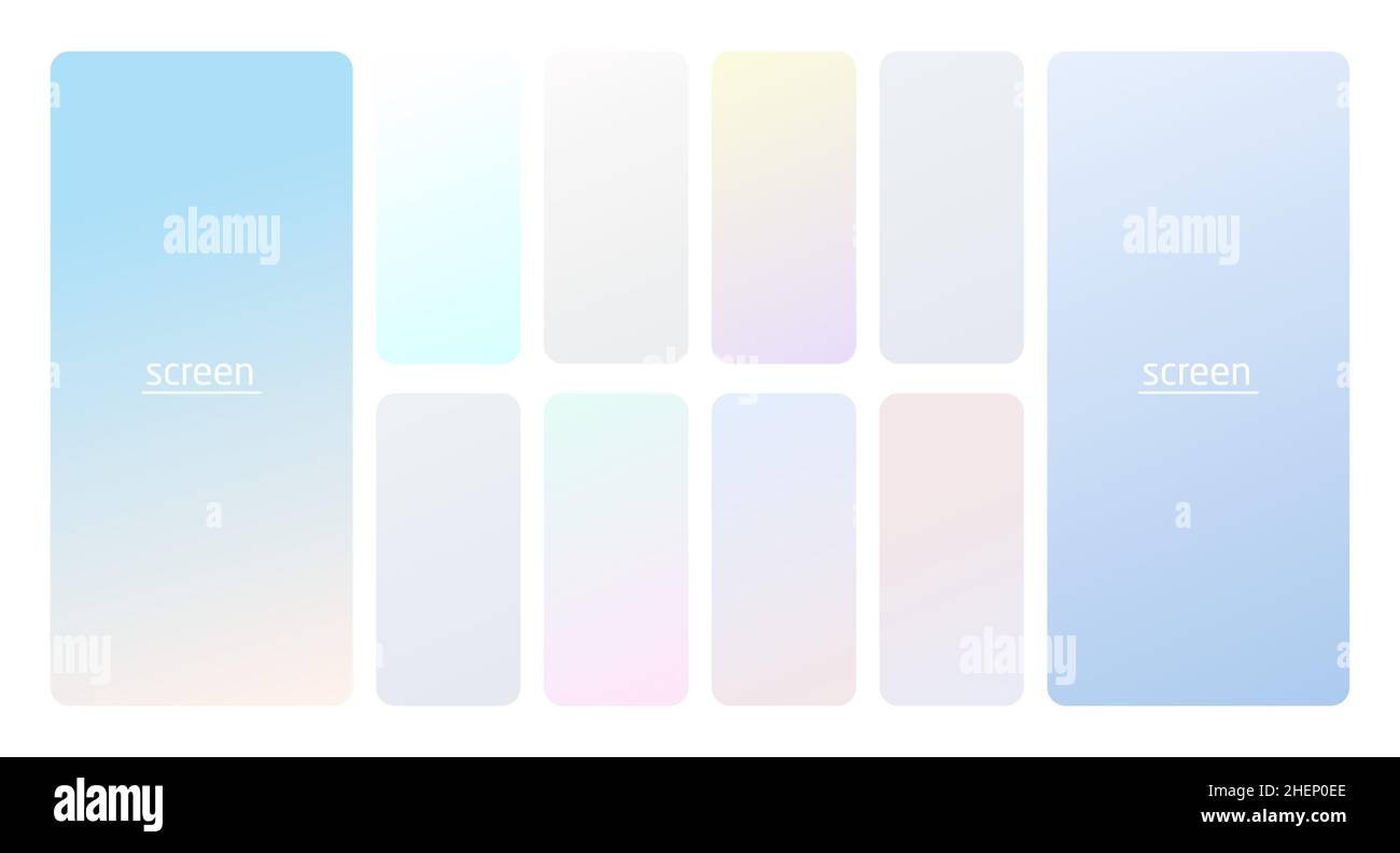 Pastel gradient smooth and soft vibrant color background set Stock ...
