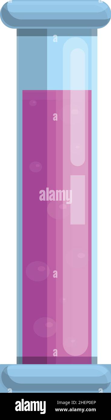 Pink test tube icon cartoon vector. Lab research. Medicine doctor Stock ...