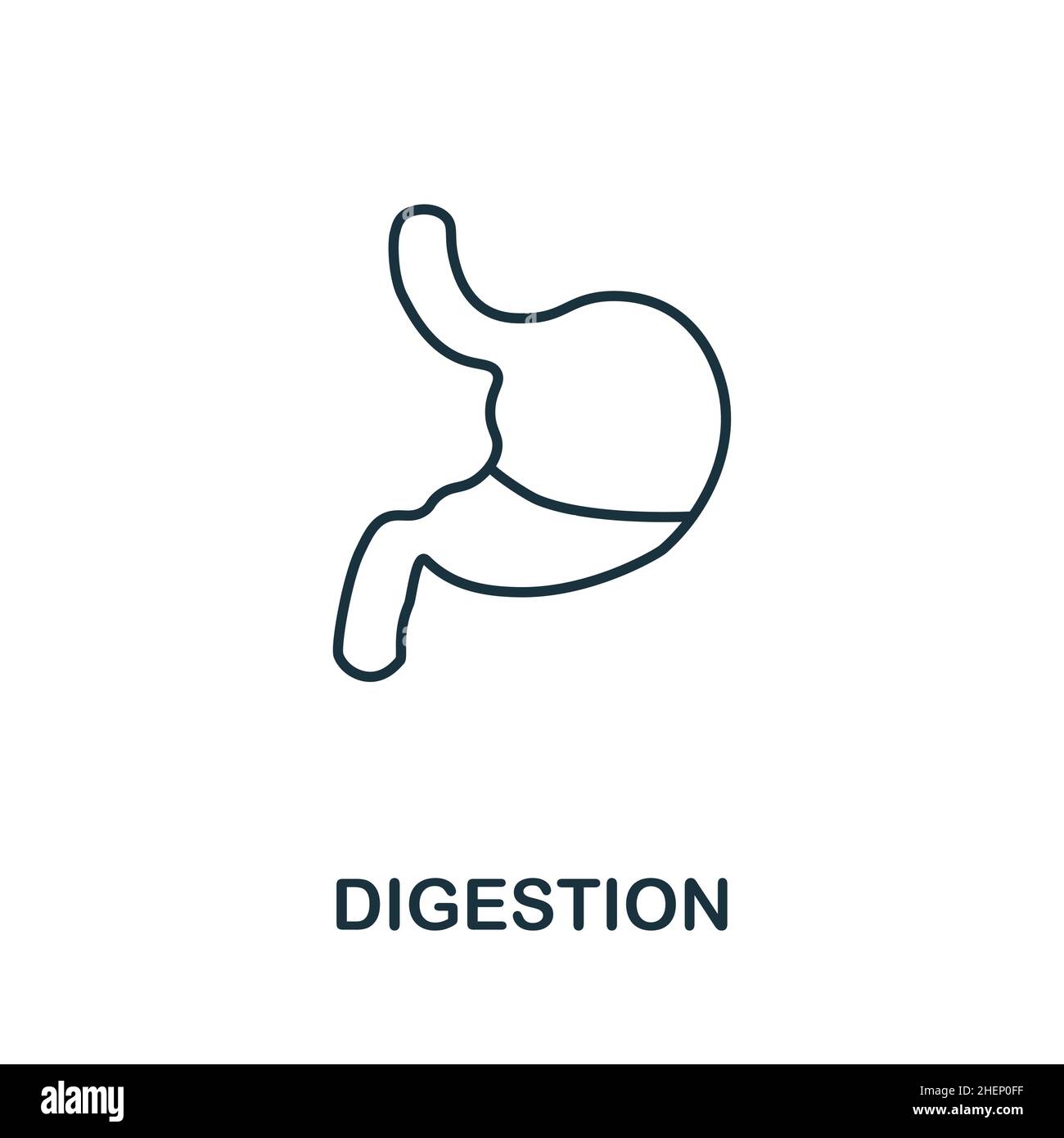 Digestion icon. Monochrome sign from diet collection. Creative ...