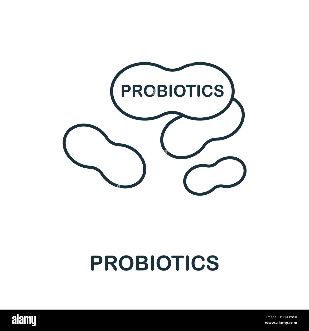 Probiotics icon. Monochrome sign from diet collection. Creative ...