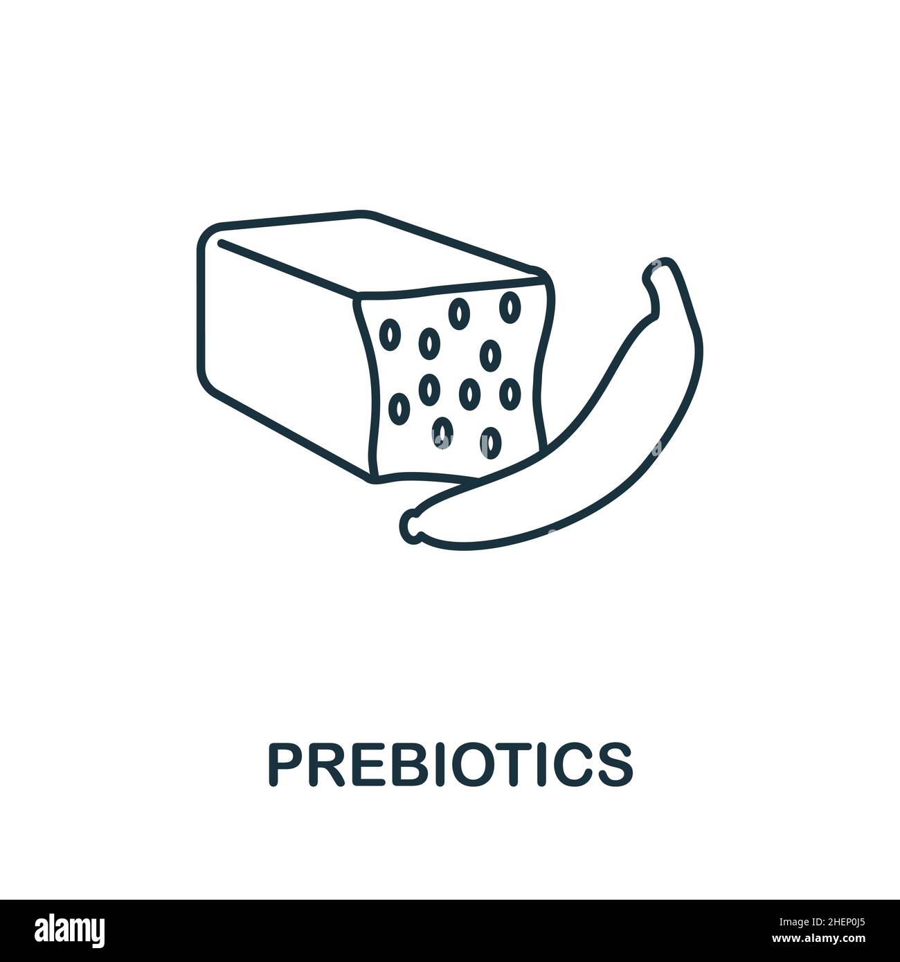 Prebiotics icon. Monochrome sign from diet collection. Creative ...