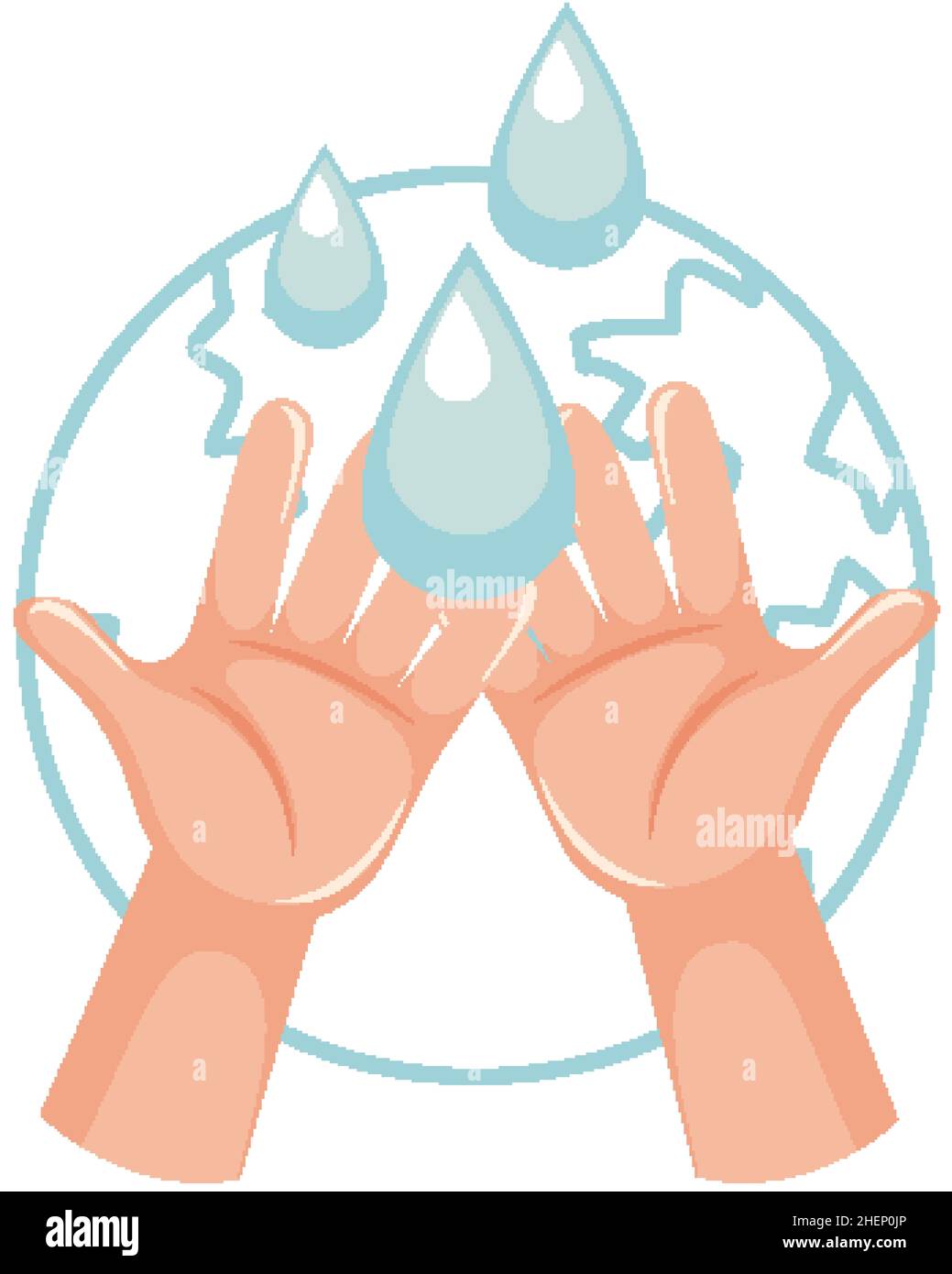 Water drop on hands in cartoon style illustration Stock Vector Image ...