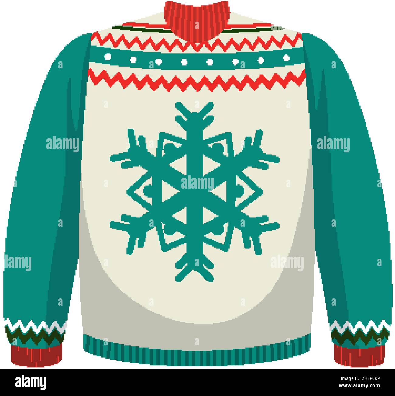 Green Christmas snowflake sweater illustration Stock Vector Image & Art ...