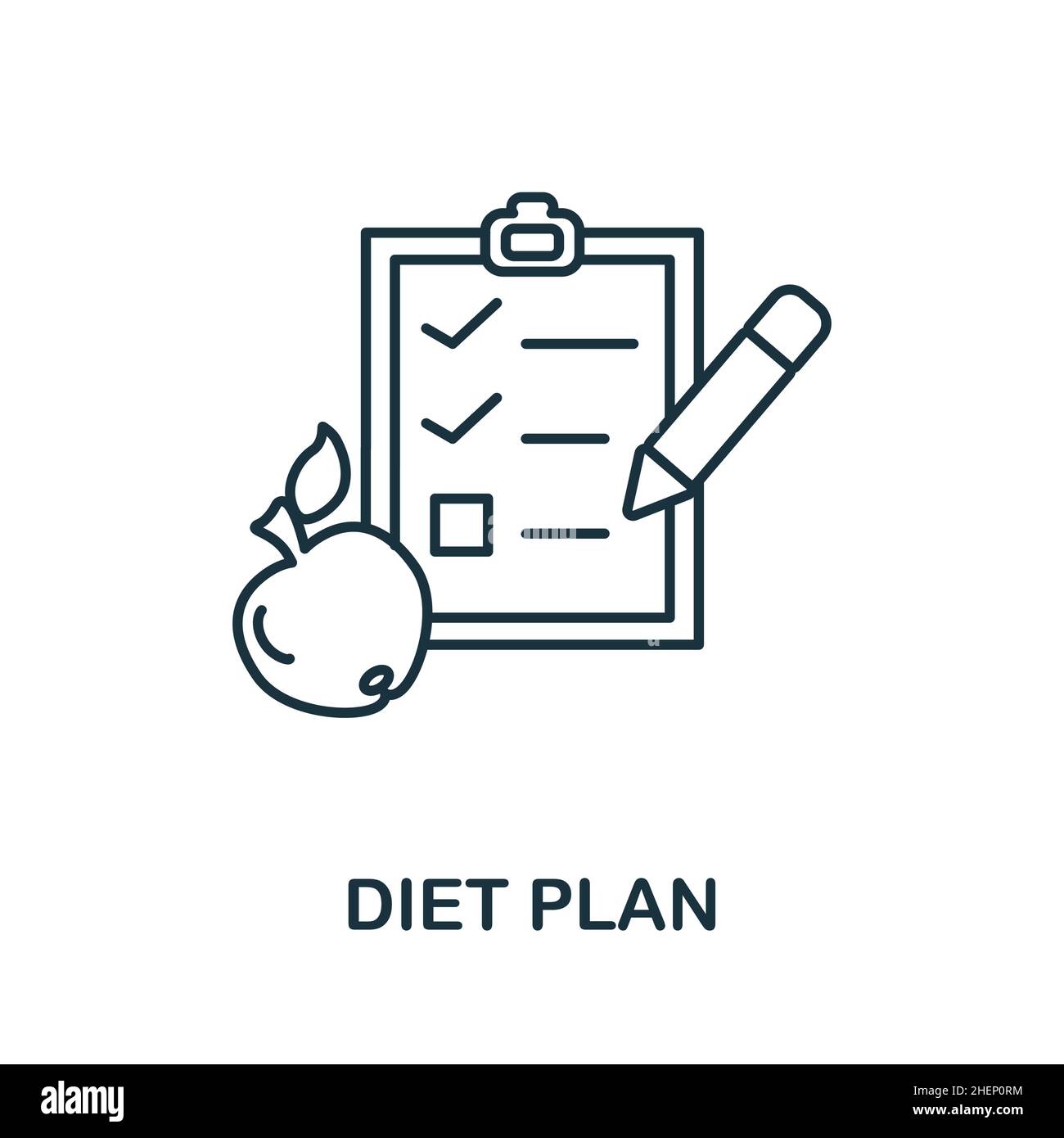 Diet Plan Icon Monochrome Sign From Diet Collection Creative Diet Plan Icon Illustration For 