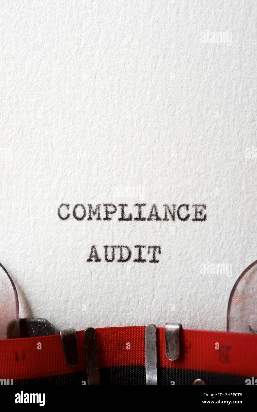 Compliance audit text written with a typewriter Stock Photo - Alamy