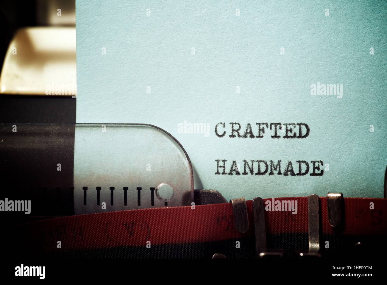 Crafted handmade text written with a typewriter Stock Photo - Alamy