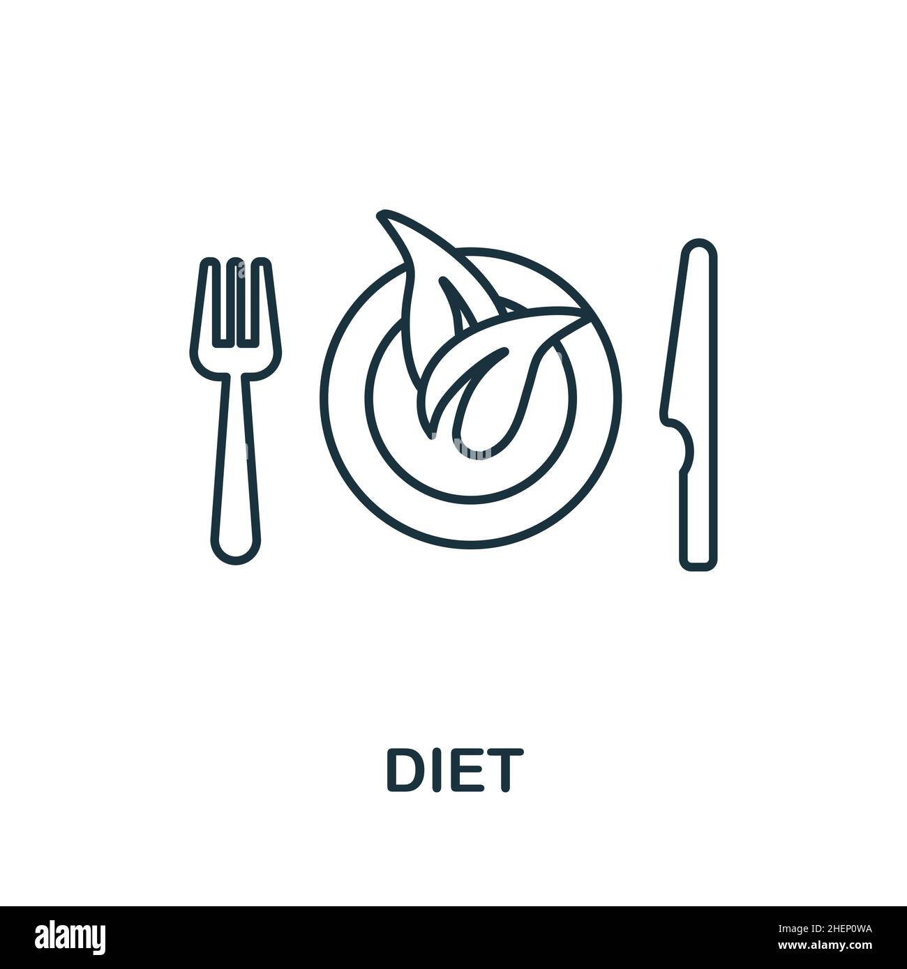 Diet icon. Monochrome sign from diet collection. Creative Diet icon ...
