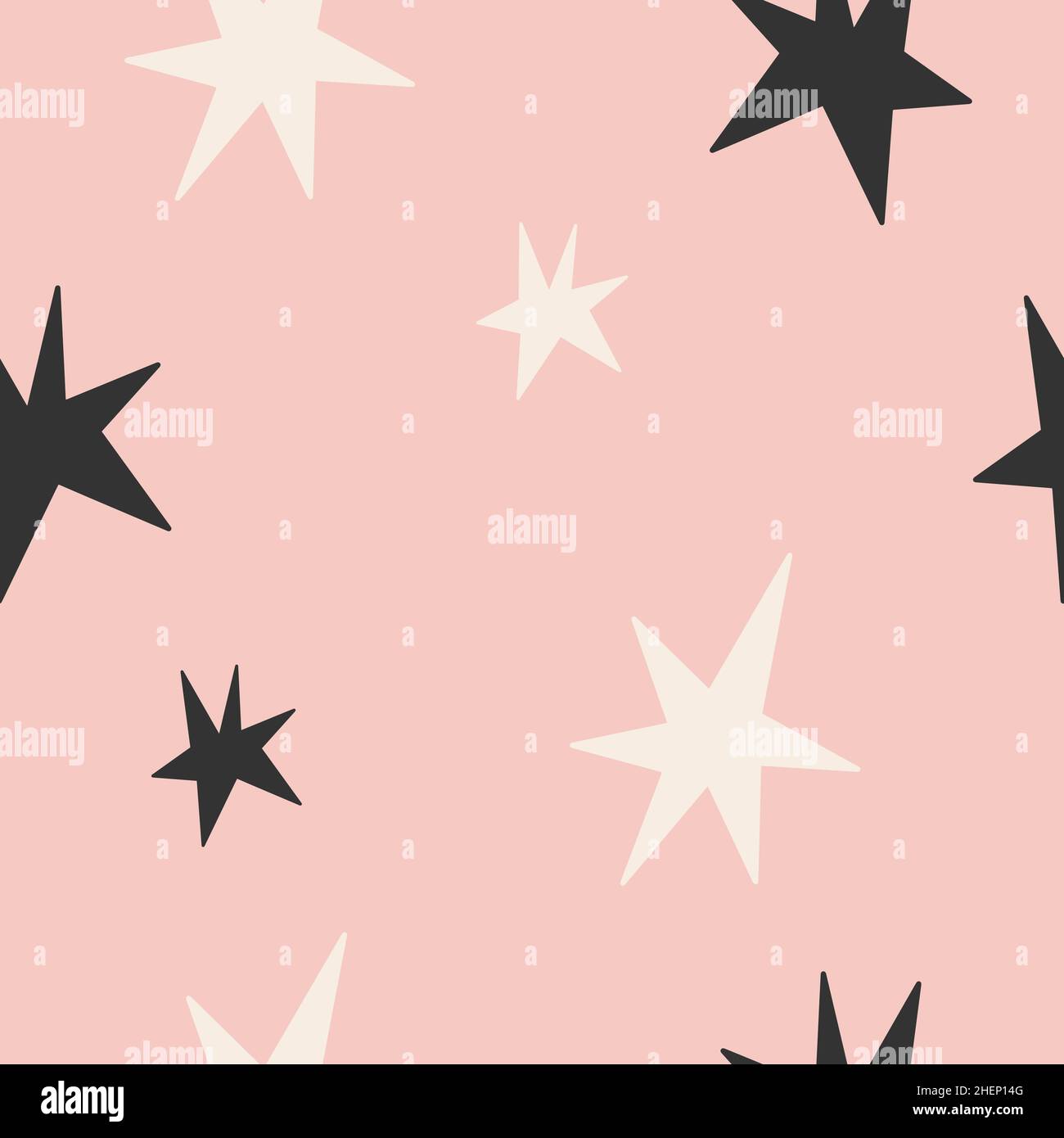 Seamless childish simple pattern for kids with cute stars in modern ...
