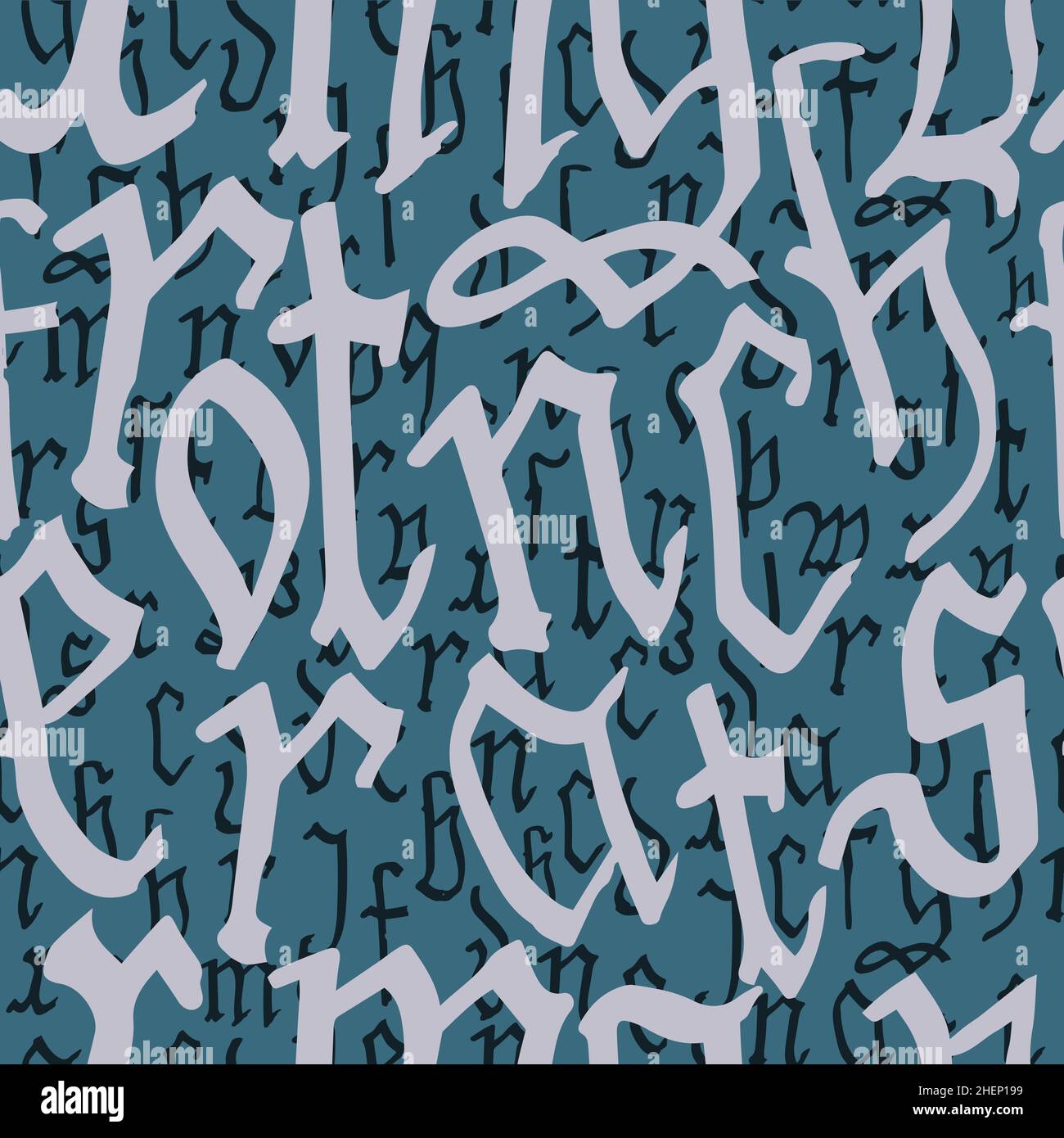 Pattern seamless Gothic style alphabet calligraphy, lettering. European ...