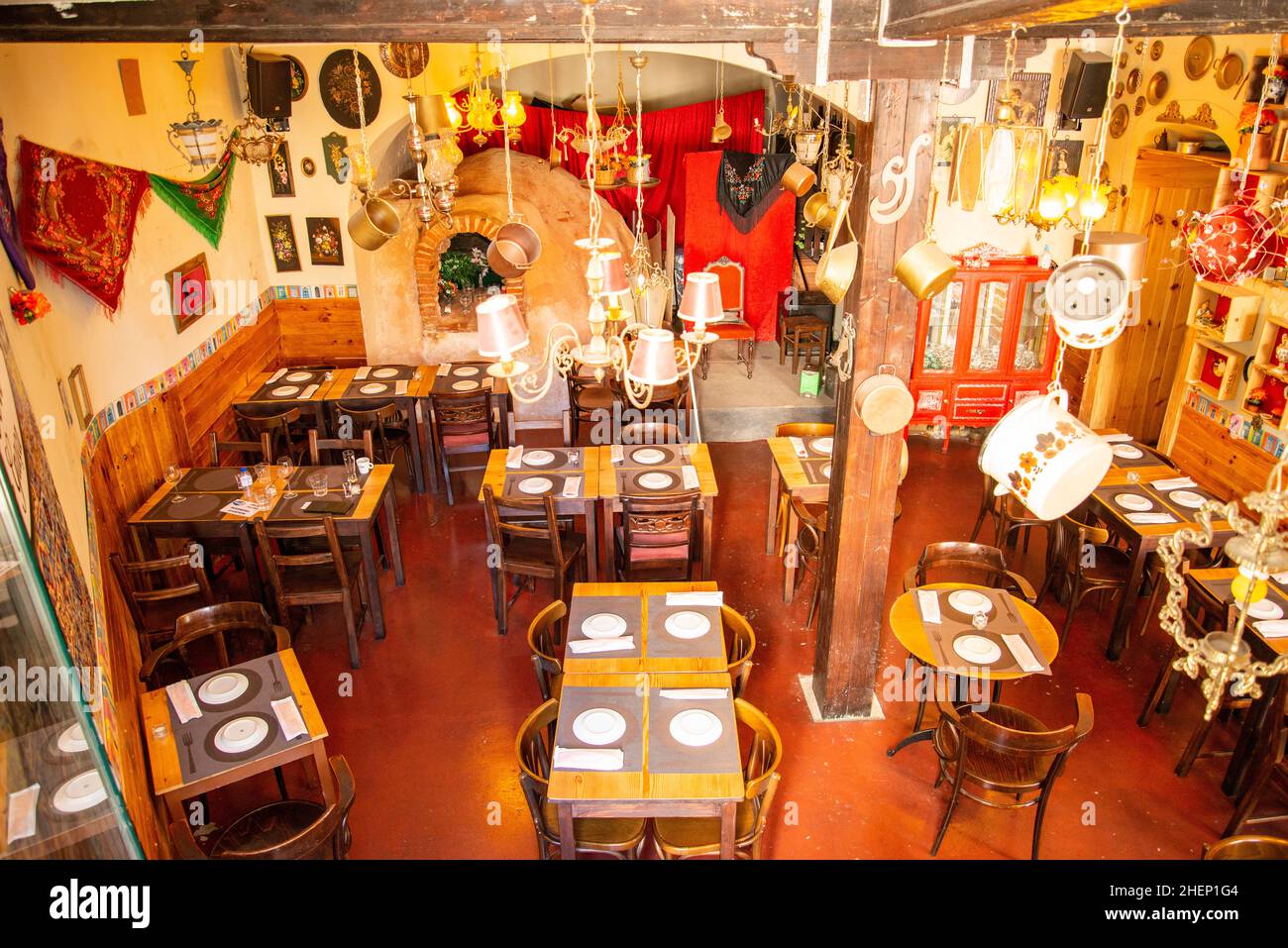 a traditional Fado Music Restaurant in a street and alley in Alfama in ...
