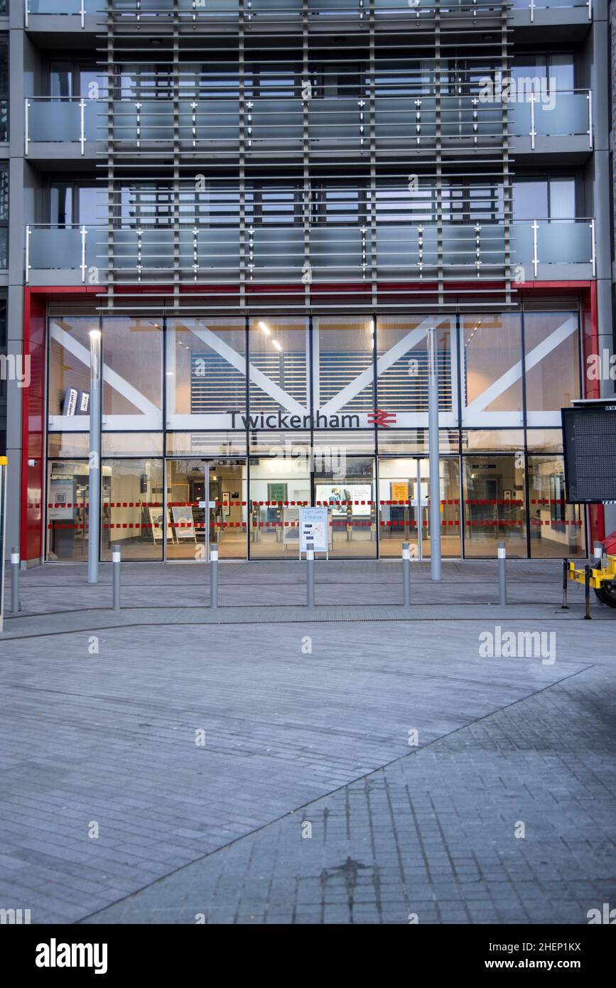 the entrance to twickenham railway station Stock Photo - Alamy