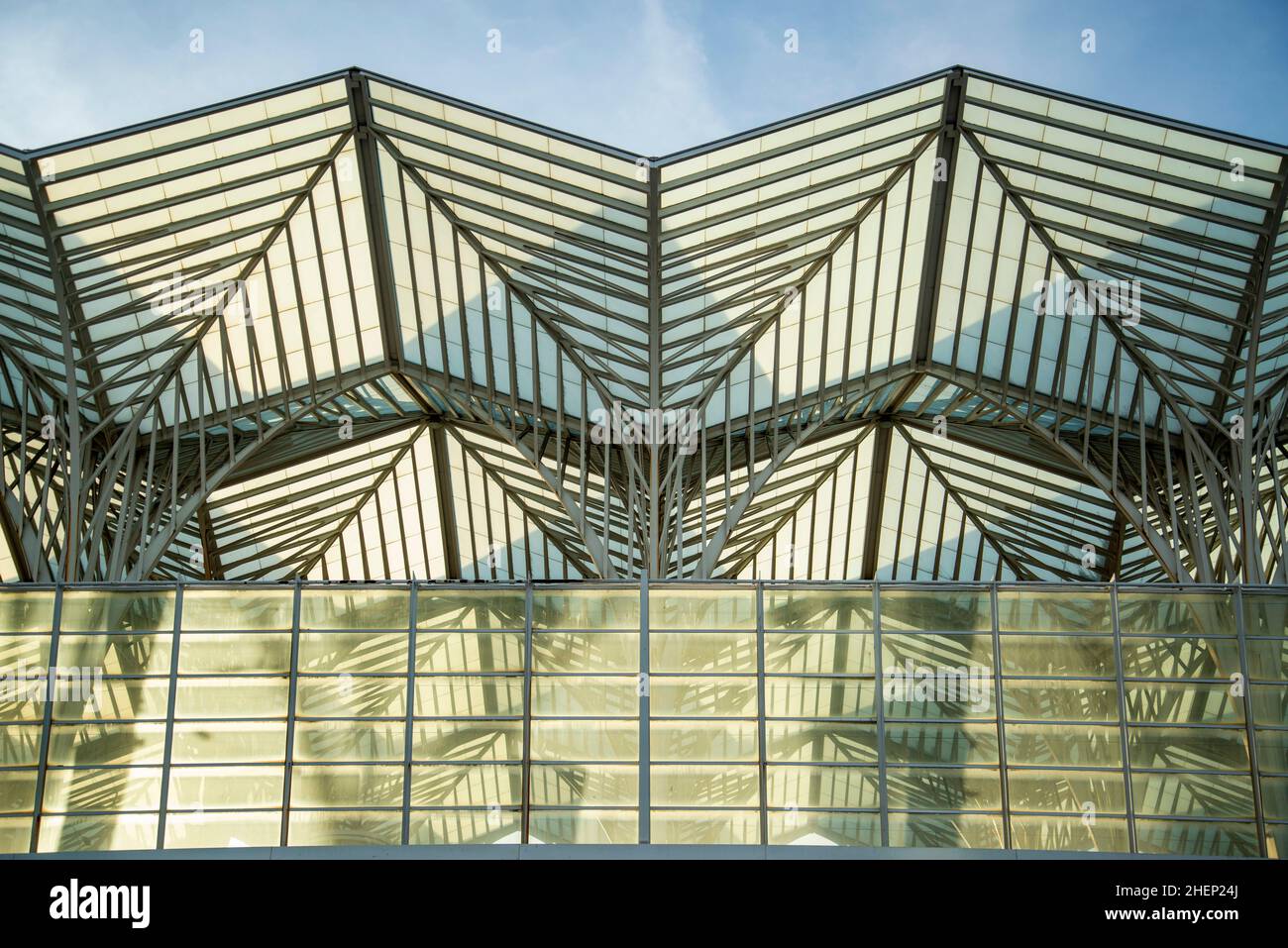 the Metro and Railway Station of Oriente near the City of Lisbon in ...