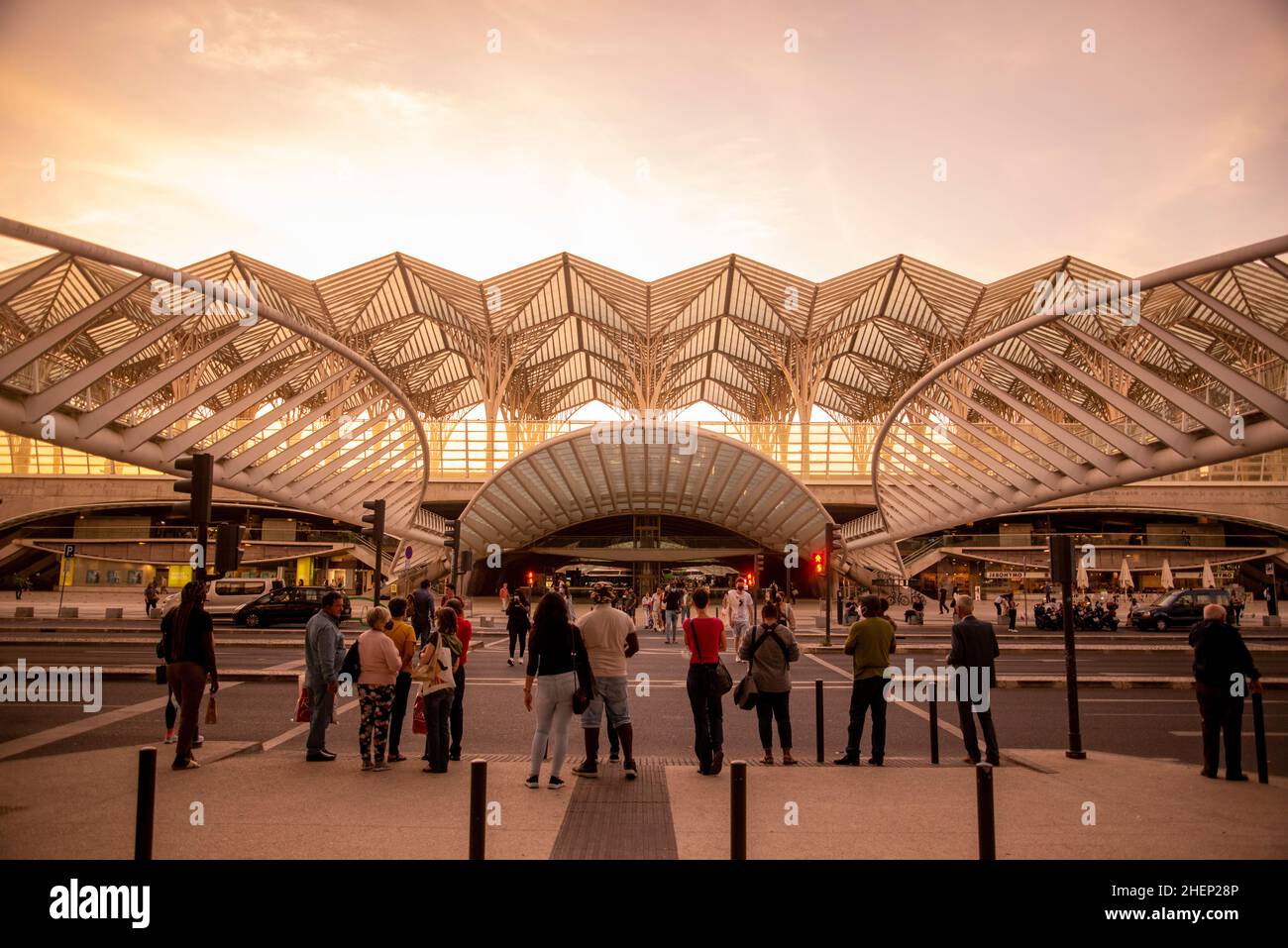 the Metro and Railway Station of Oriente near the City of Lisbon in ...