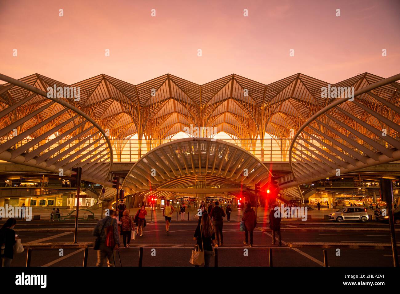 the Metro and Railway Station of Oriente near the City of Lisbon in ...