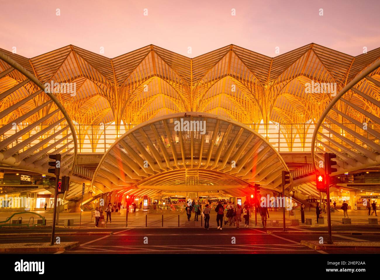 the Metro and Railway Station of Oriente near the City of Lisbon in ...