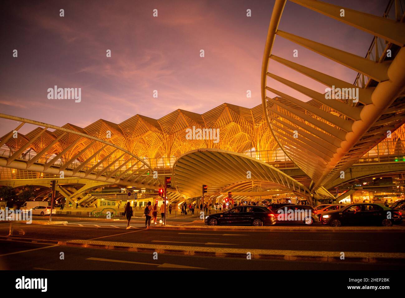 the Metro and Railway Station of Oriente near the City of Lisbon in ...