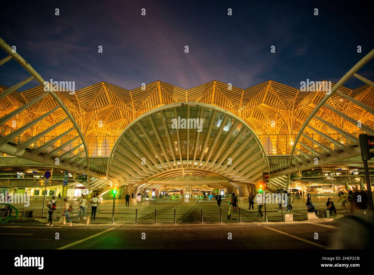 the Metro and Railway Station of Oriente near the City of Lisbon in ...
