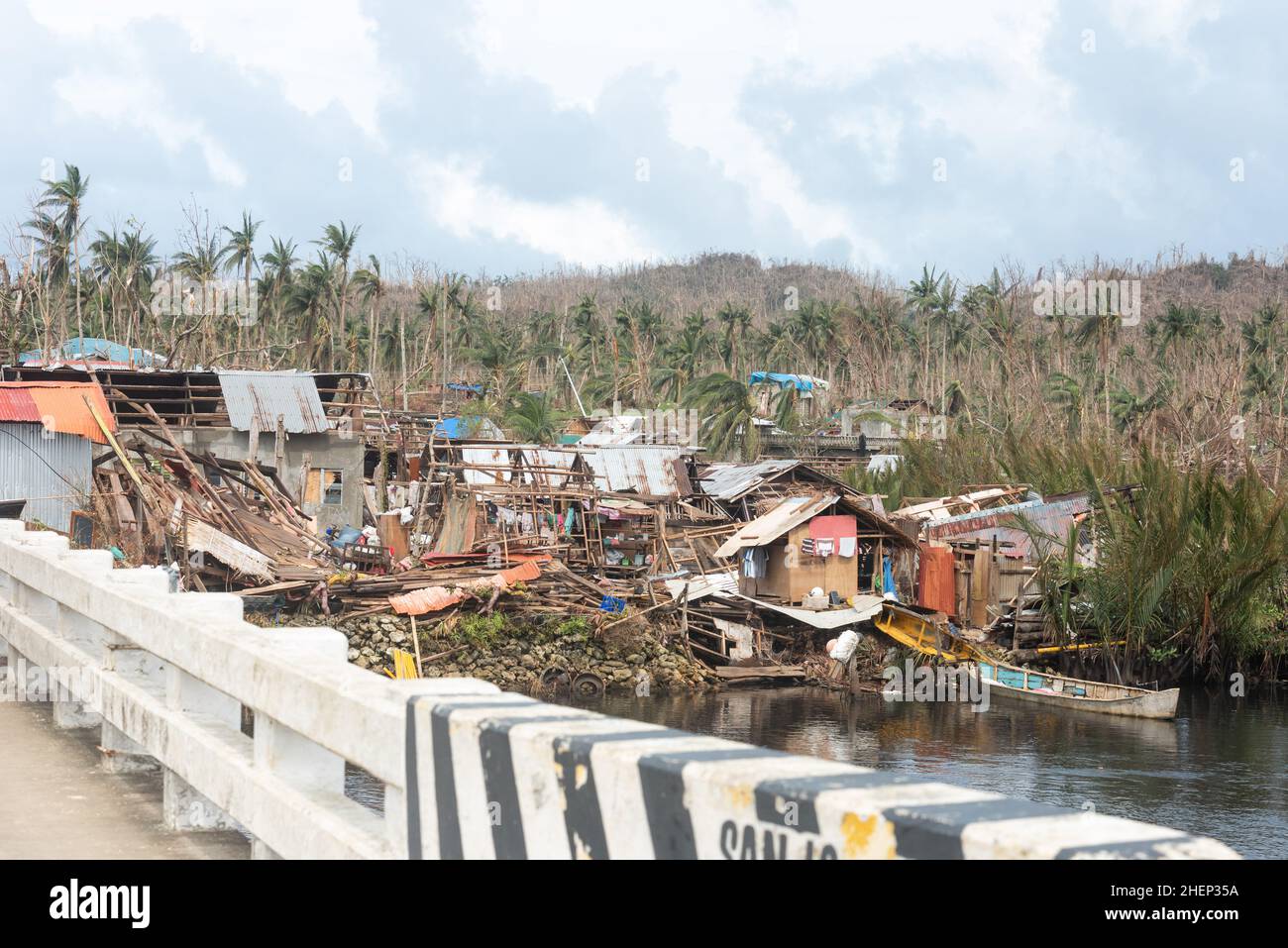 Siargao Island on the Day After The Destructive Typhoon Odette, Broken ...
