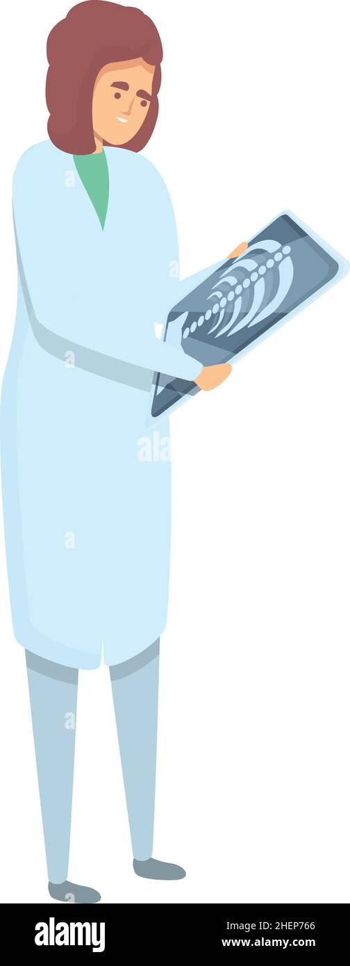 Woman xray doctor icon cartoon vector. Chest radiology. Scan machine ...