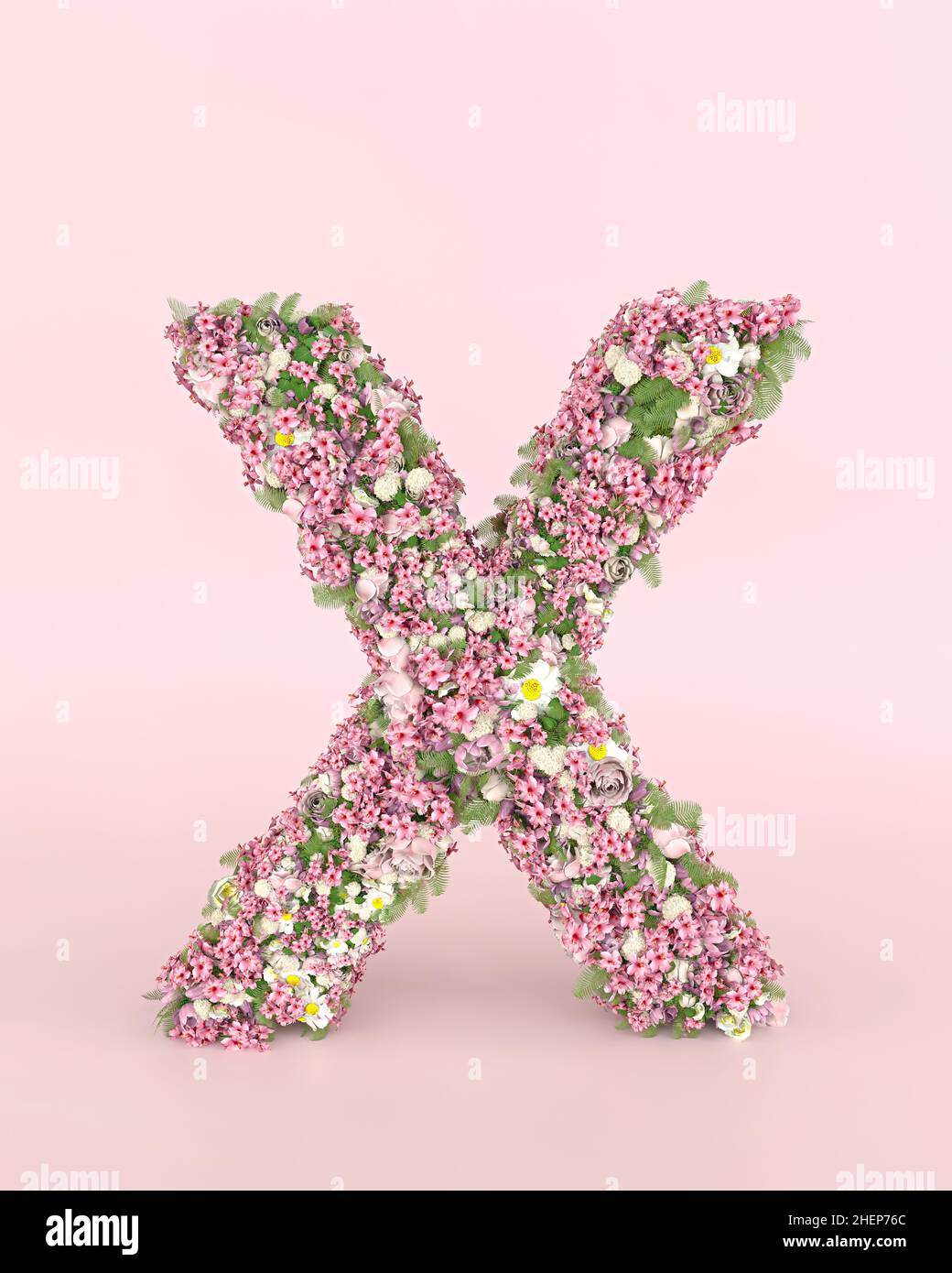 Creative letter X concept made of fresh Spring wedding flowers. Flower ...