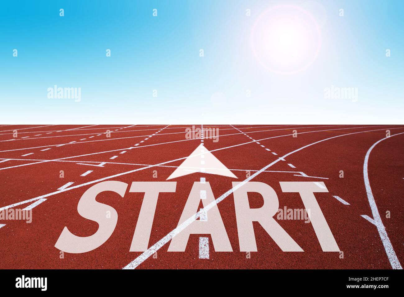 running track, Start on running track Stock Photo - Alamy
