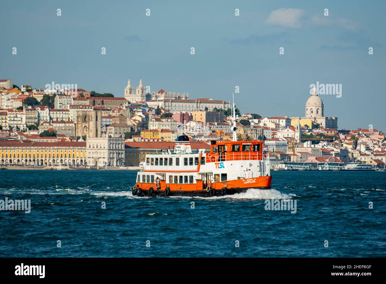 the Public Transport Ferry from Cais de Sodre to Cacilhas at the Rio ...