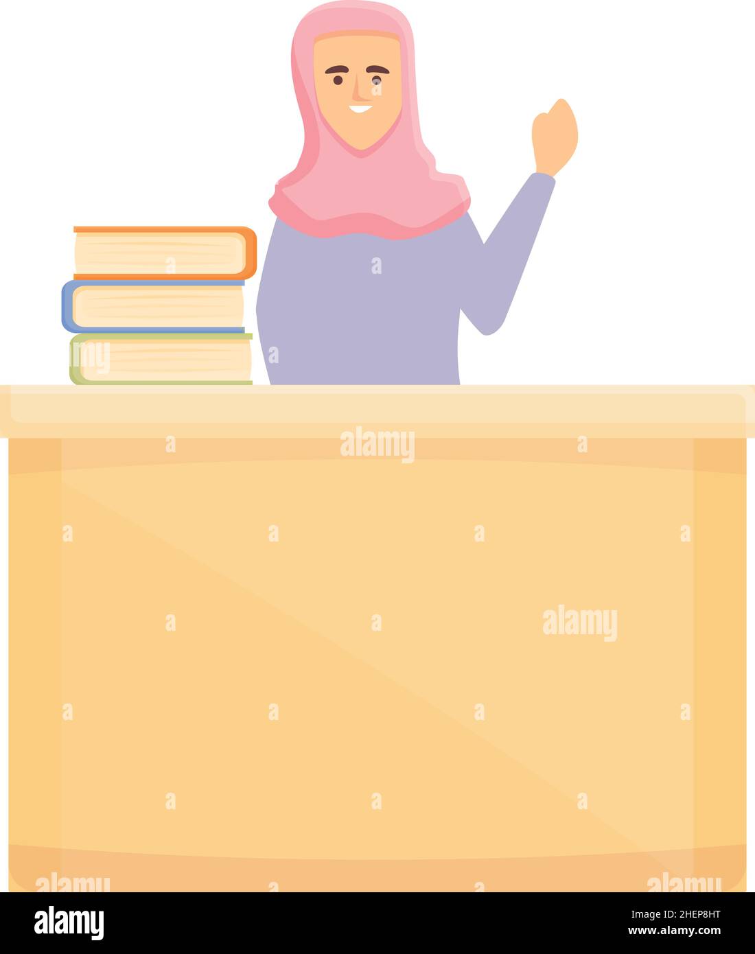 Arab lesson icon cartoon vector. Muslim teacher. Student class Stock ...