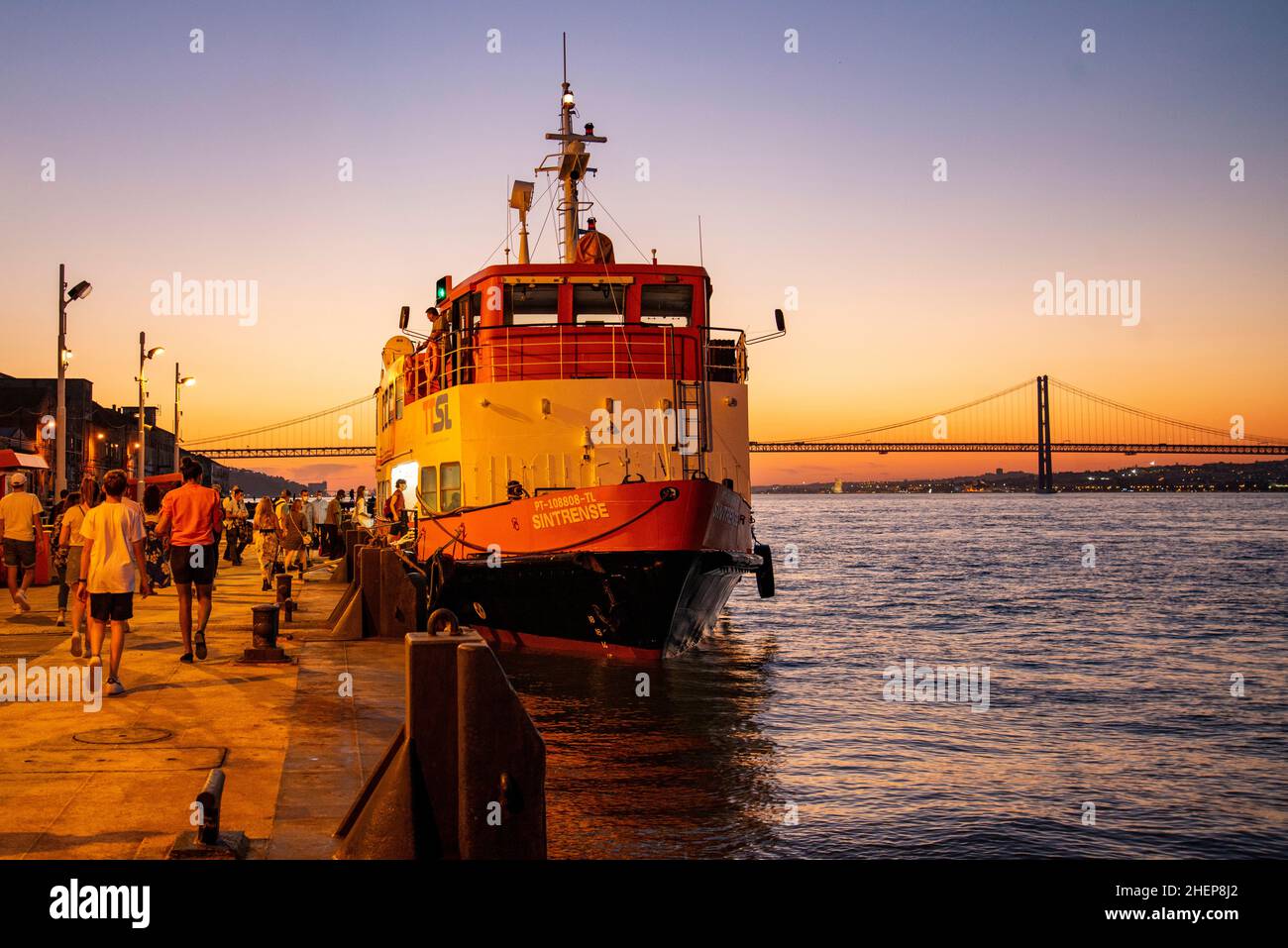 the Public Transport Ferry from Cais de Sodre to Cacilhas at the Rio ...