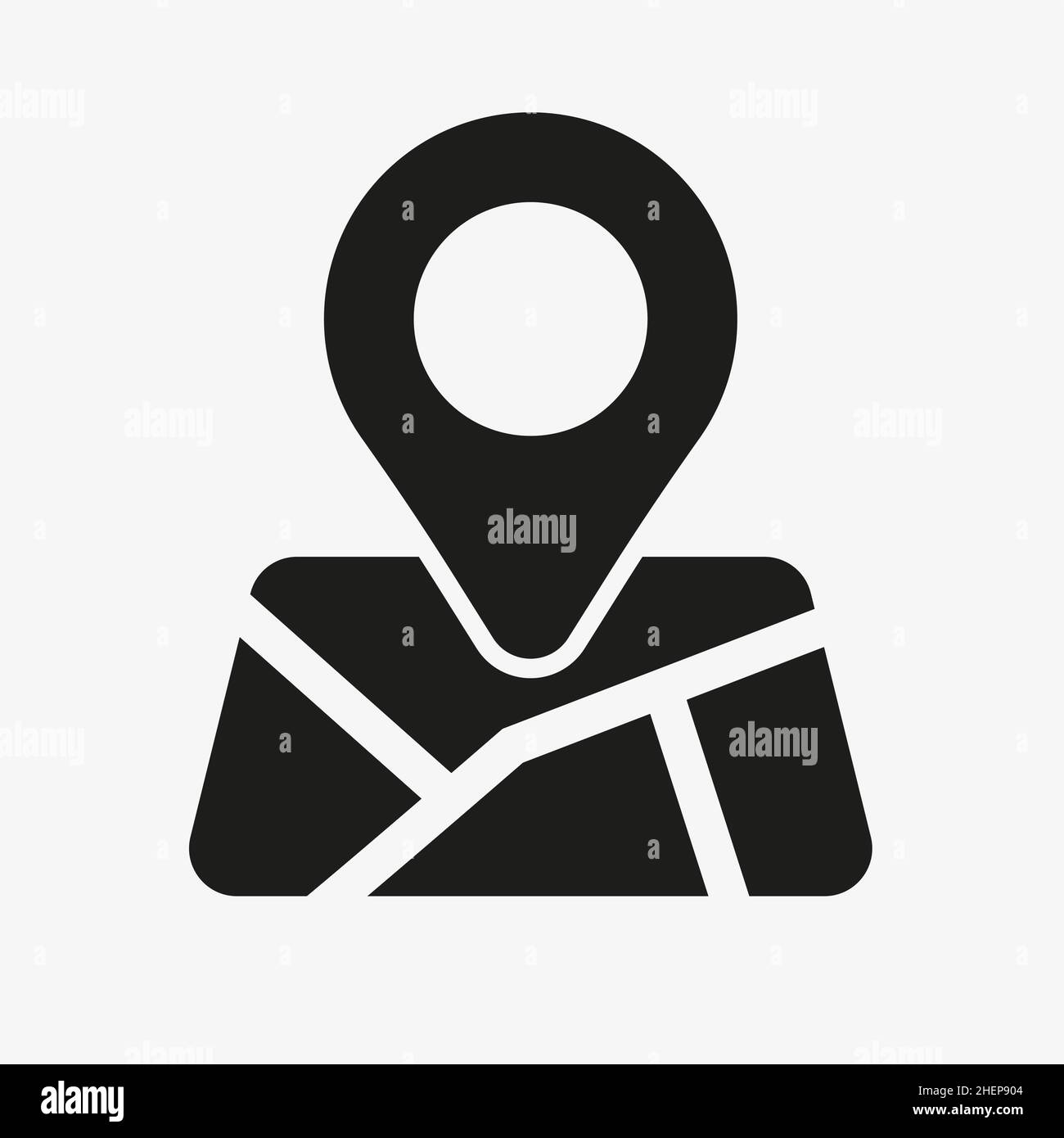 Vector icon of a map with pin. Geo locate symbol Stock Vector Image ...