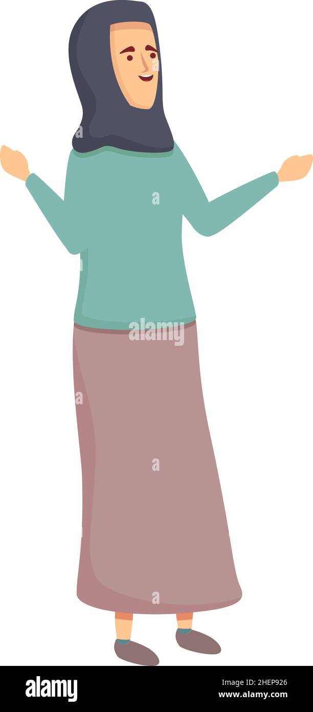 Arabic teacher icon cartoon vector. Online arab. Class student Stock ...