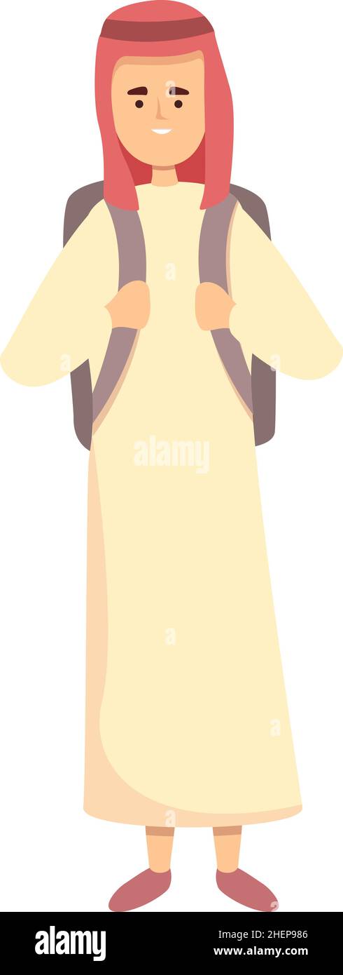 Arab schoolboy icon cartoon vector. Muslim school. Student class Stock ...