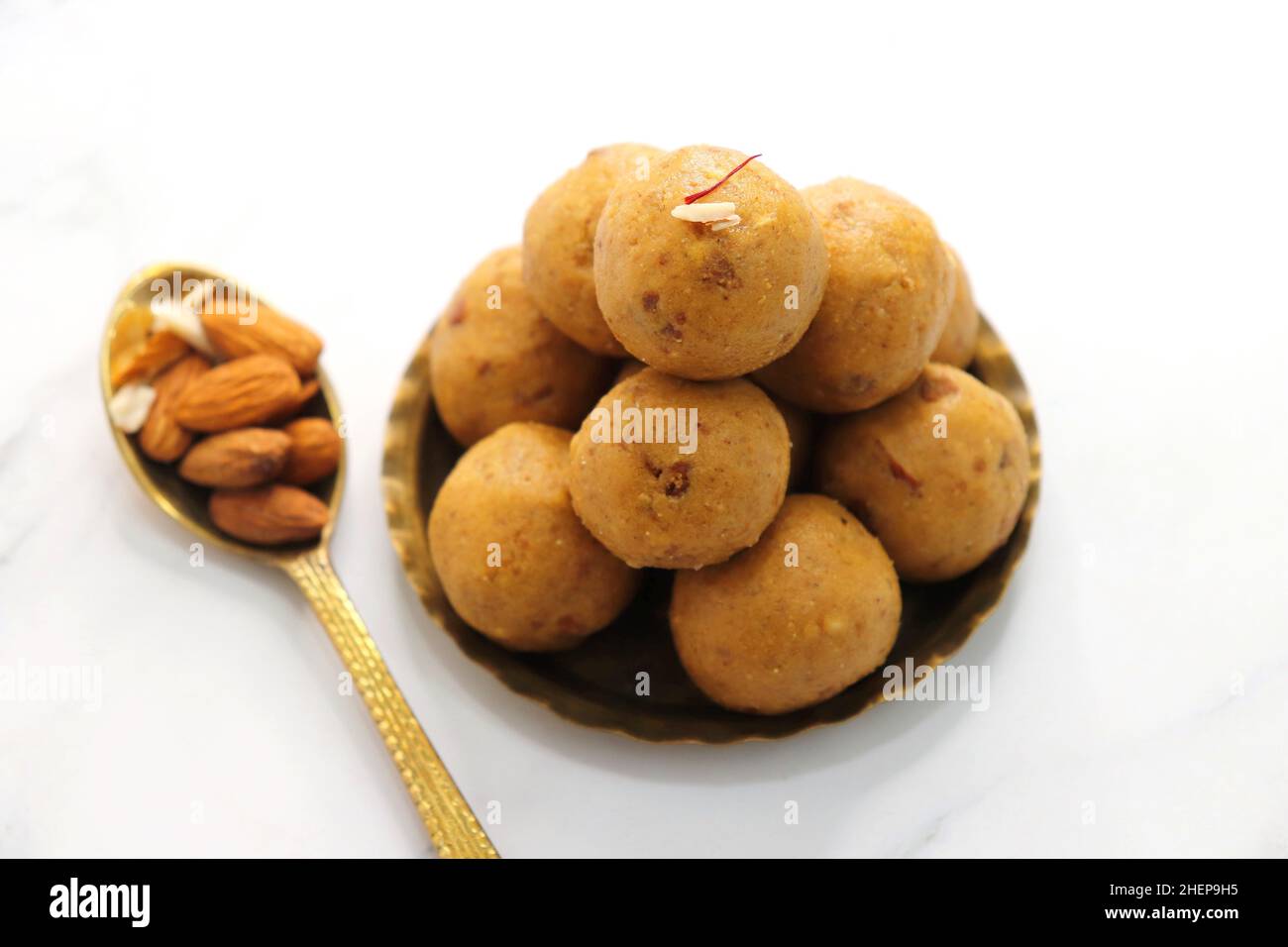 Indian Traditional Sweet Food Besan ke Laddu. Made using gram flour ...