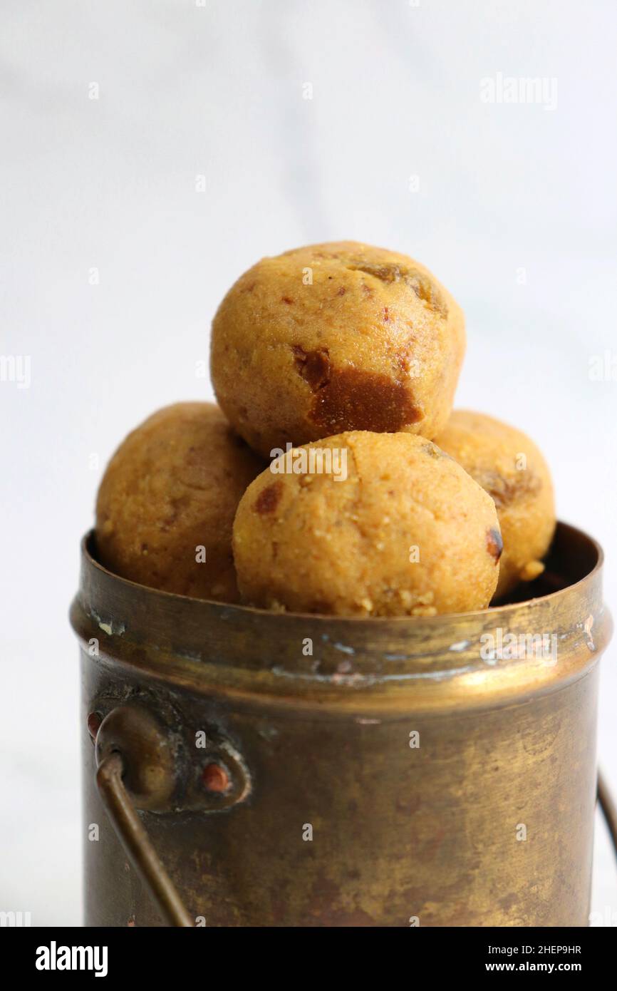 Indian Traditional Sweet Food Besan ke Laddu. Made using gram flour ...