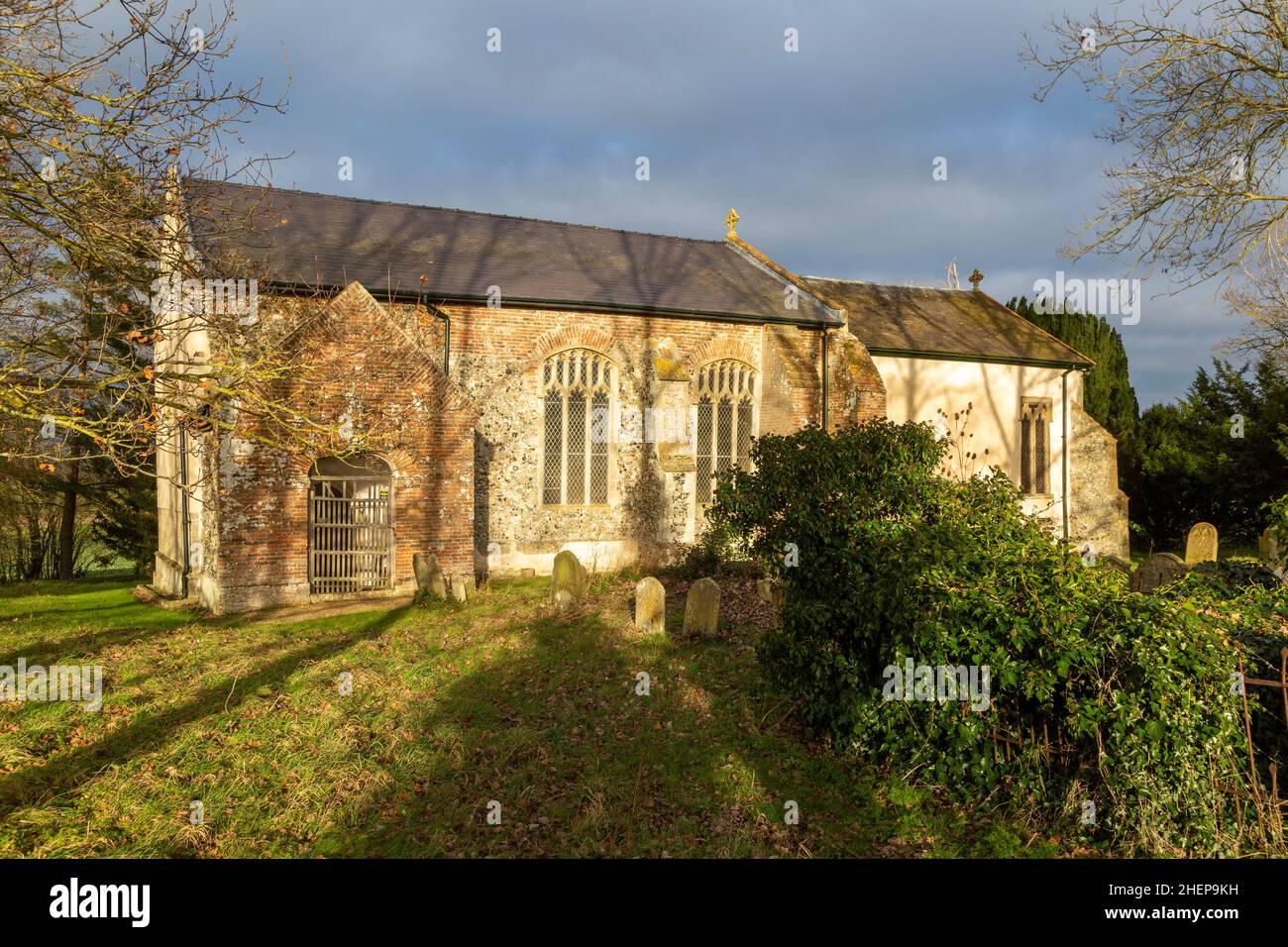 Village parish church of Saint John the Baptist, Denham, Suffolk ...