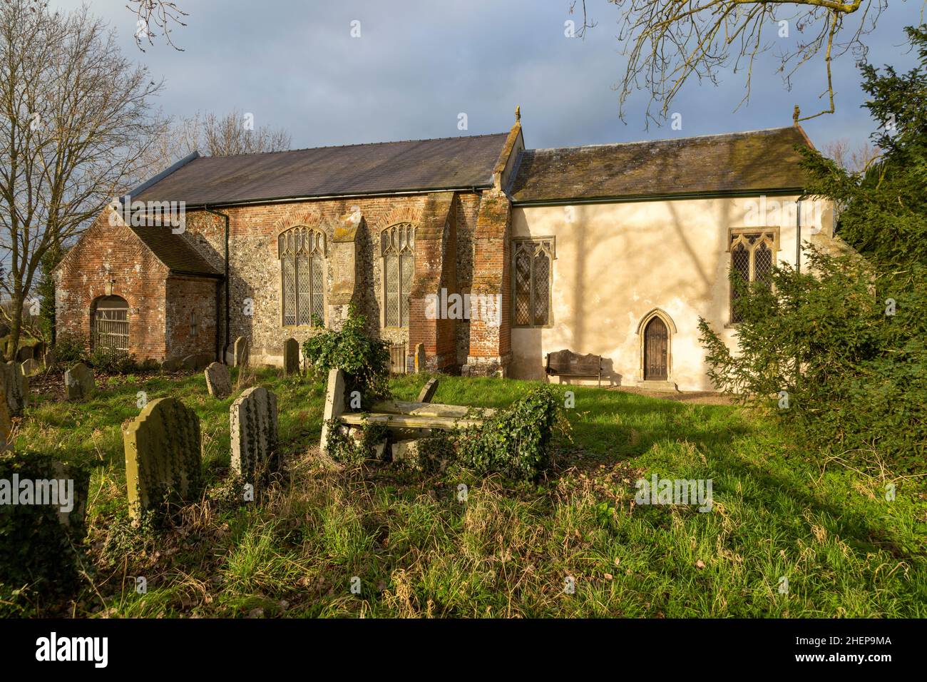Village parish church of Saint John the Baptist, Denham, Suffolk ...
