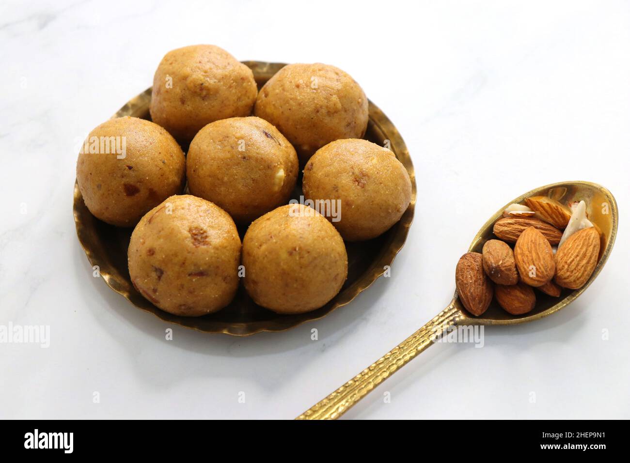 Indian Traditional Sweet Food Besan ke Laddu. Made using gram flour ...