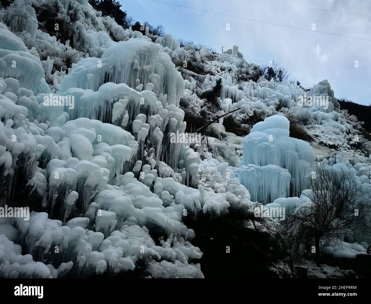 BEIJING, CHINA - JANUARY 12, 2022 - A view of the Shenquan Gorge ...