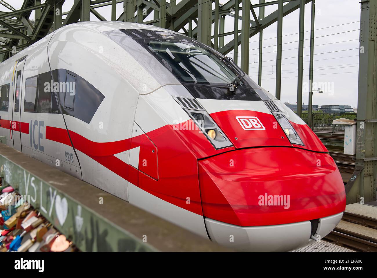July 2021, Germany: modern green ICE train close up. Germany ice ...