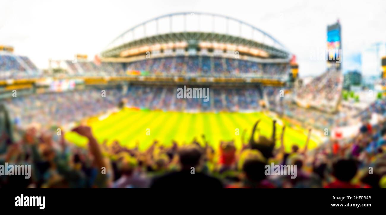 fans in full stadium celebrate there goal in open air roof stadium in ...