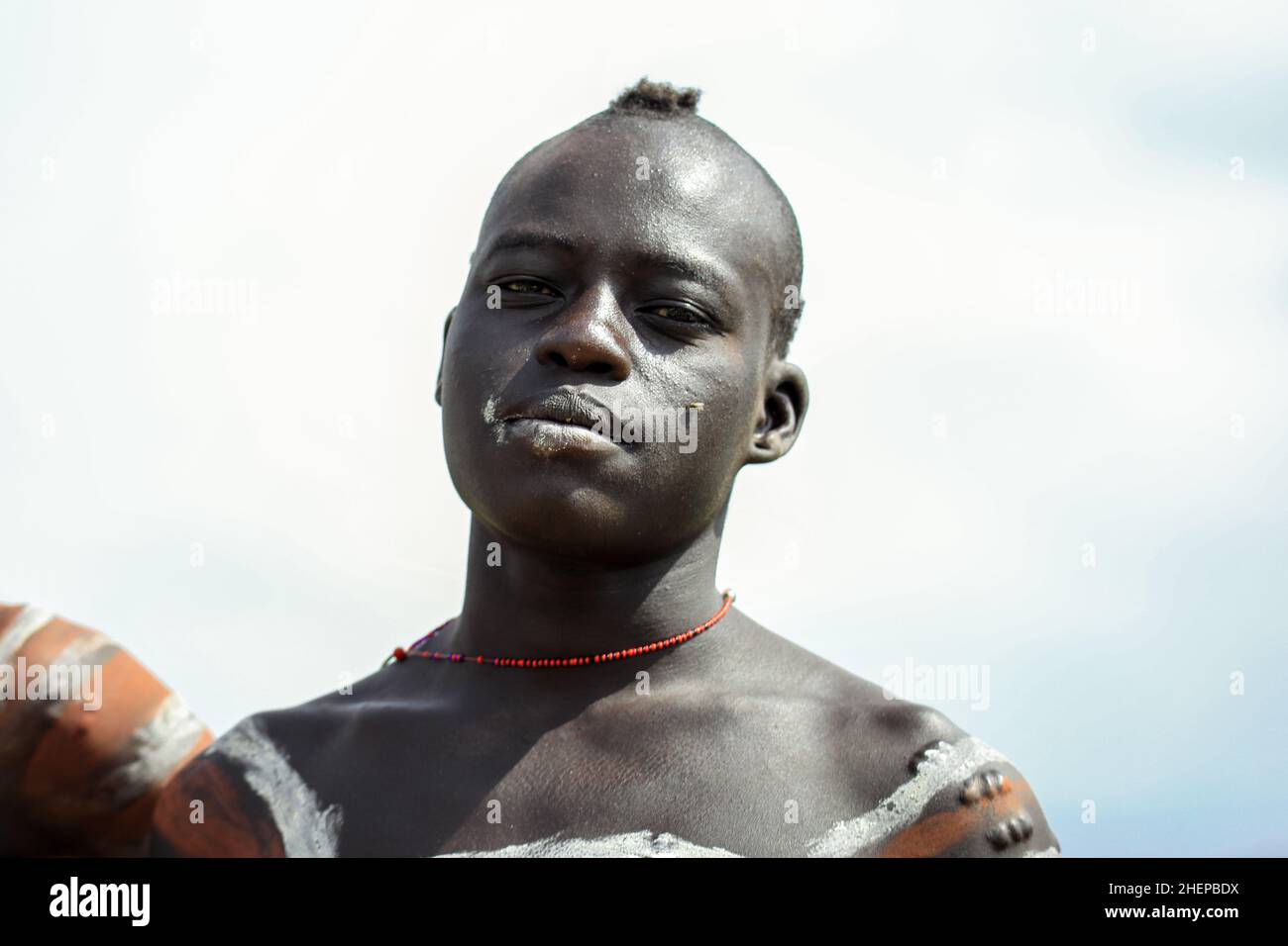 Men from Ethiopian tribes in the Omo River Valley Stock Photo - Alamy