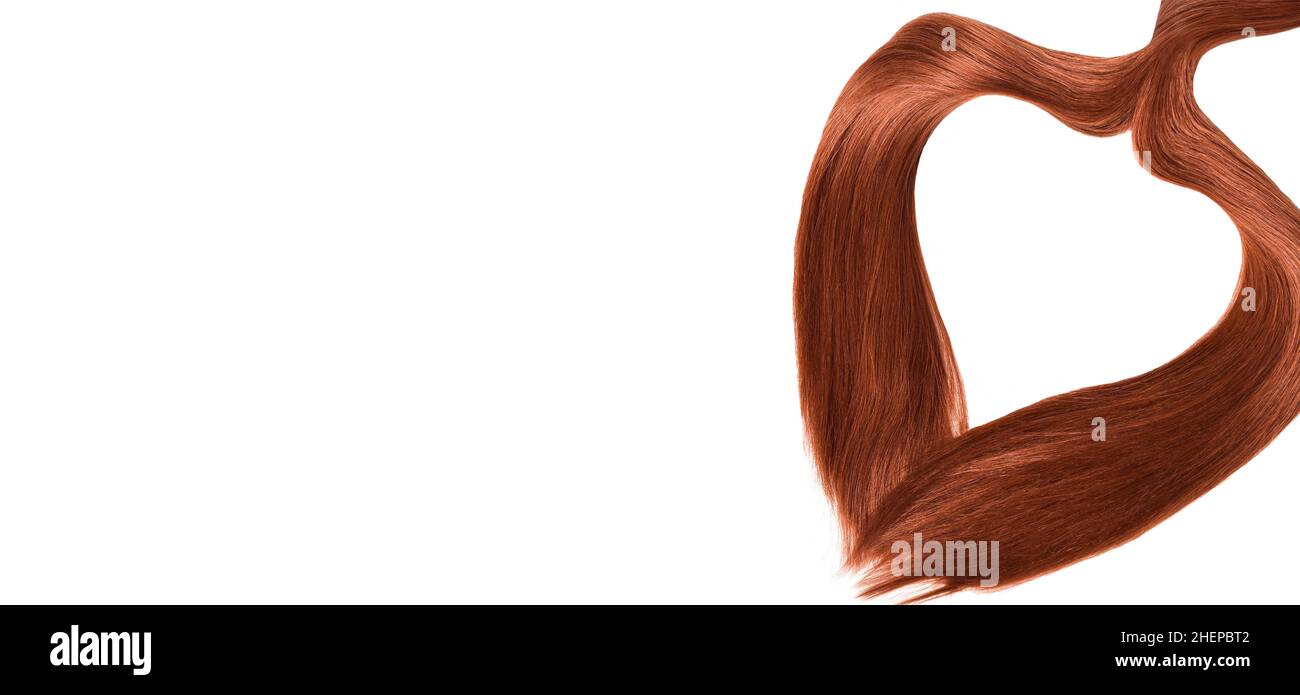 Natural hair on heart shape , isolated on white background Stock Photo ...