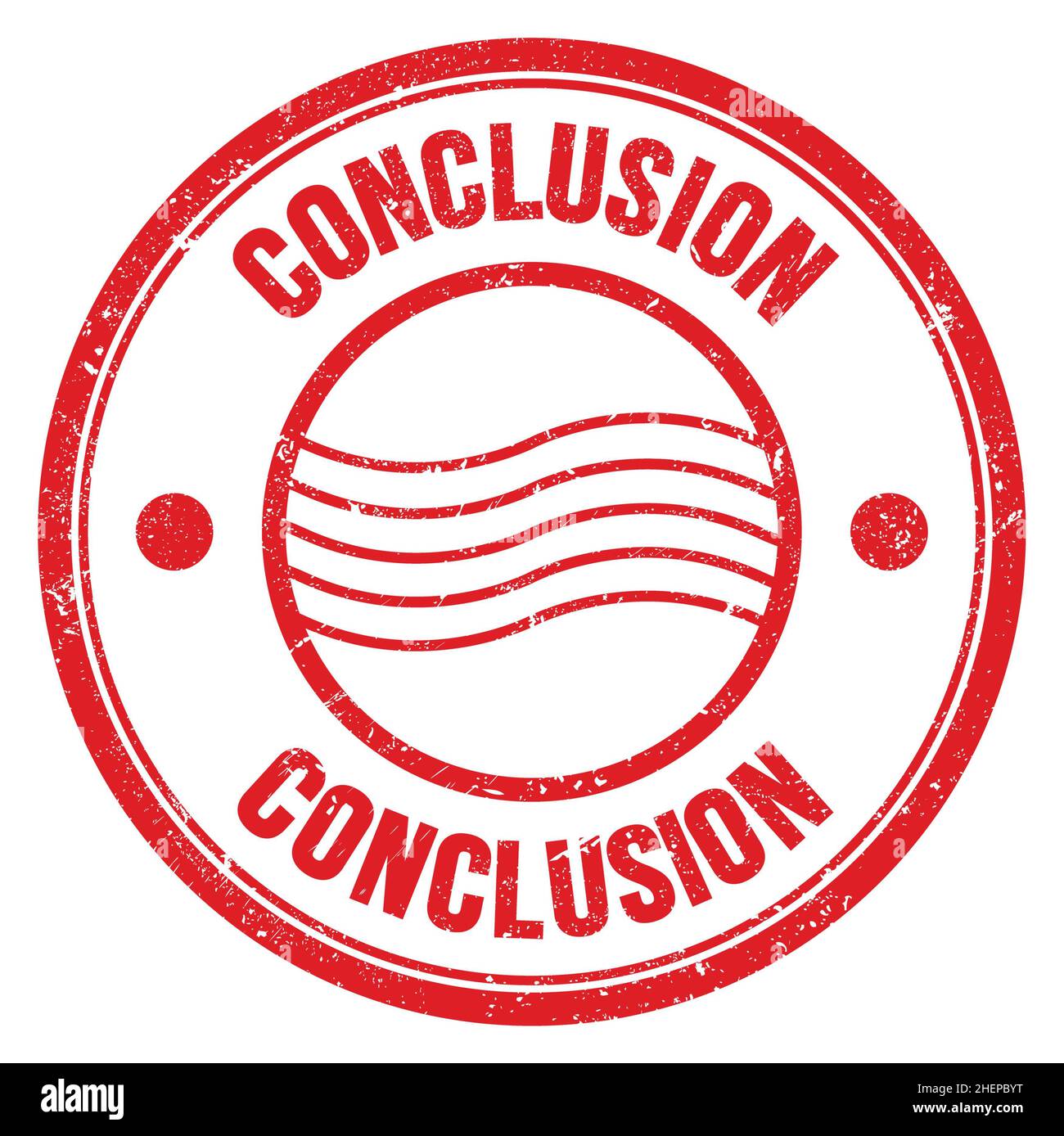 CONCLUSION word written on red round postal stamp sign Stock Photo - Alamy