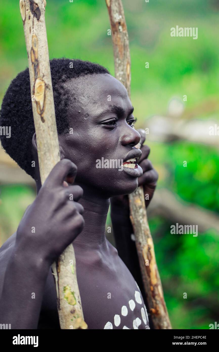 Close up portraits of Benna Tribe Young Boys with Traditional Body ...