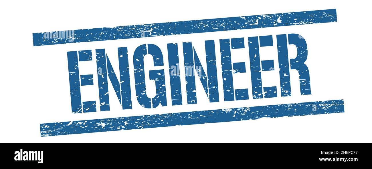 ENGINEER text on blue grungy lines stamp sign Stock Photo - Alamy