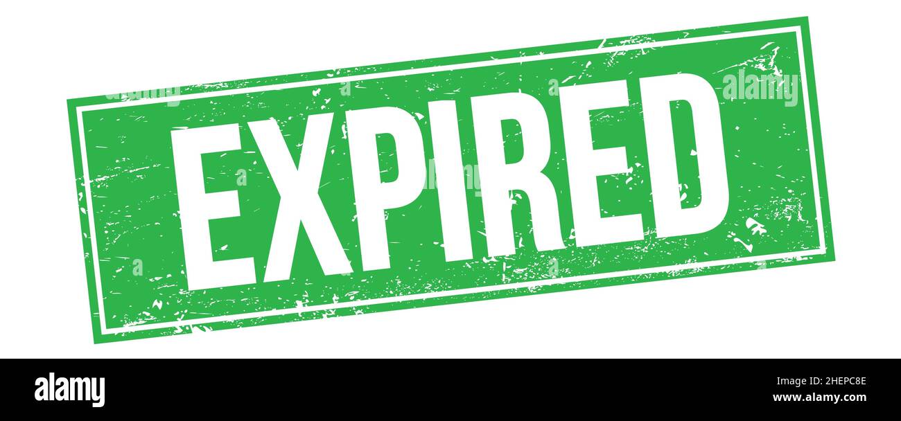 EXPIRED text on green grungy rectangle stamp sign Stock Photo - Alamy