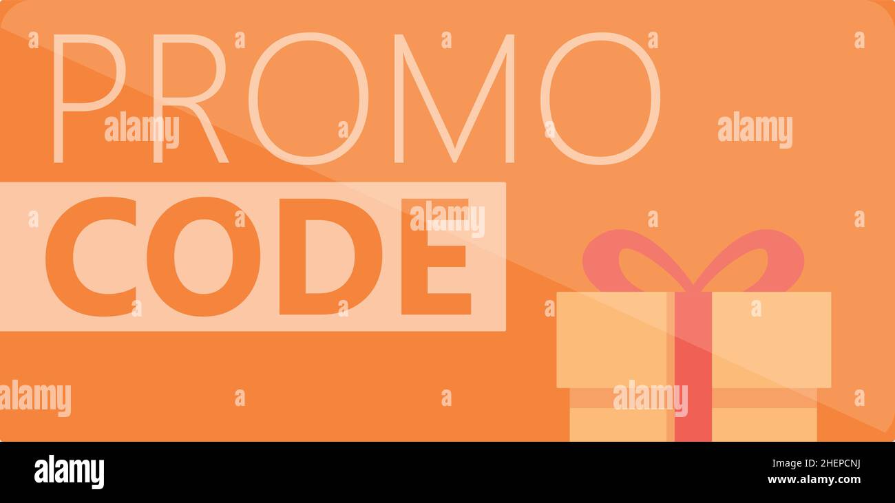 Gift box promo code icon cartoon vector. Promotion discount. Money ...