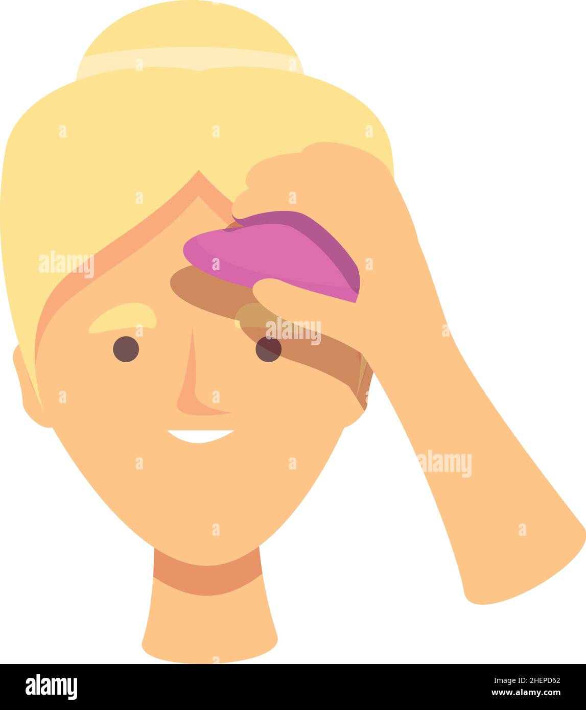 Skin face massage icon cartoon vector. Facial beauty. Woman care Stock ...