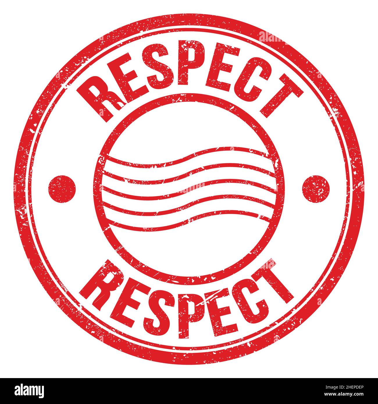 RESPECT word written on red round postal stamp sign Stock Photo - Alamy