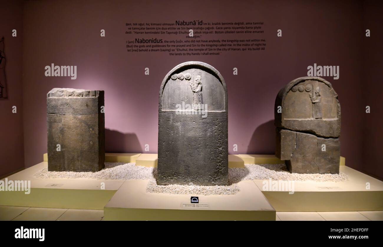 Sanliurfa, Turkey. Interior and artefacts of the archaeological museum ...