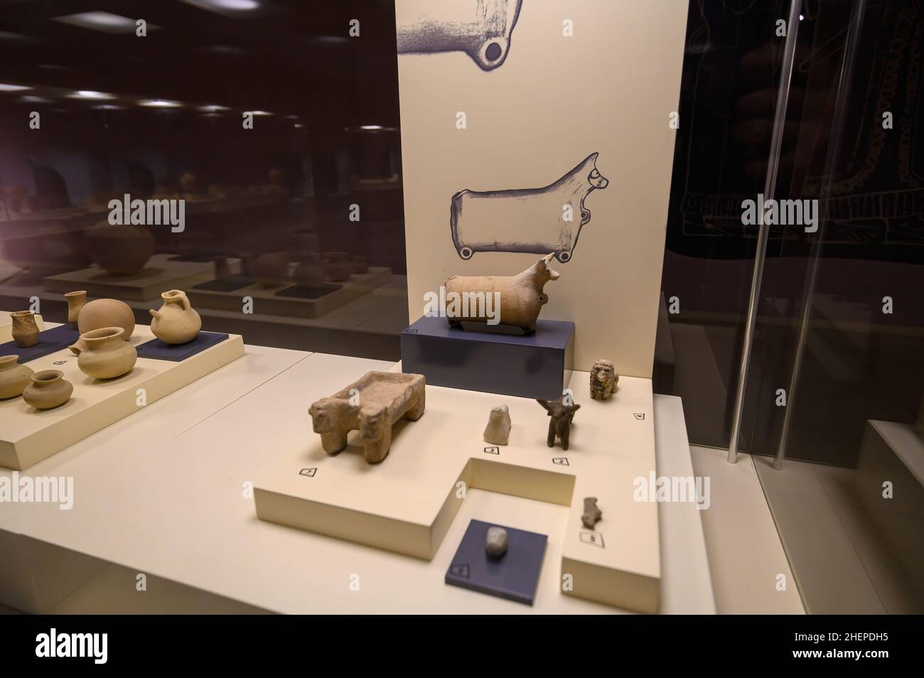 Sanliurfa, Turkey. Interior and artefacts of the archaeological museum ...